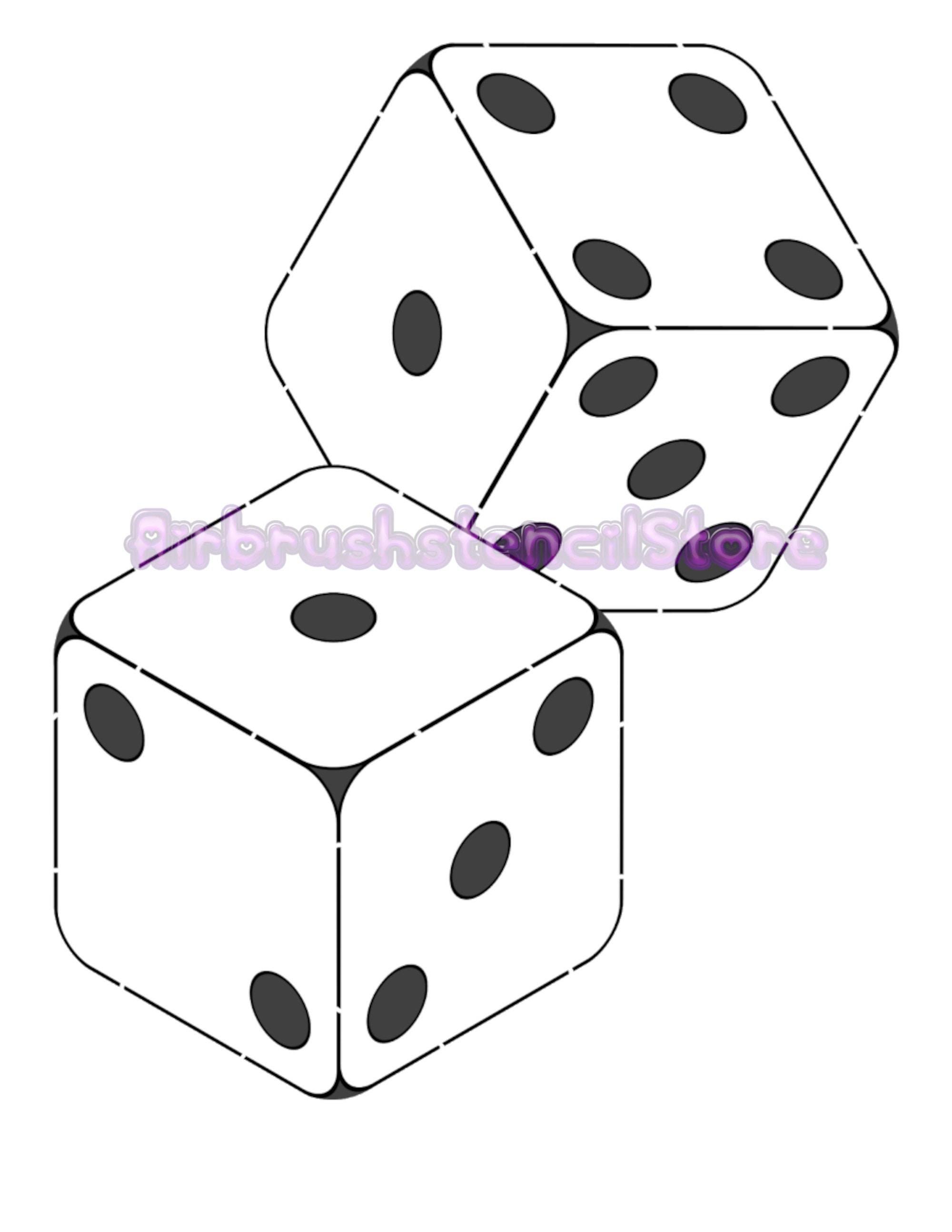 Dice Stencil Airbrush Art Stencil Artists Dice Template Available in 7 ...