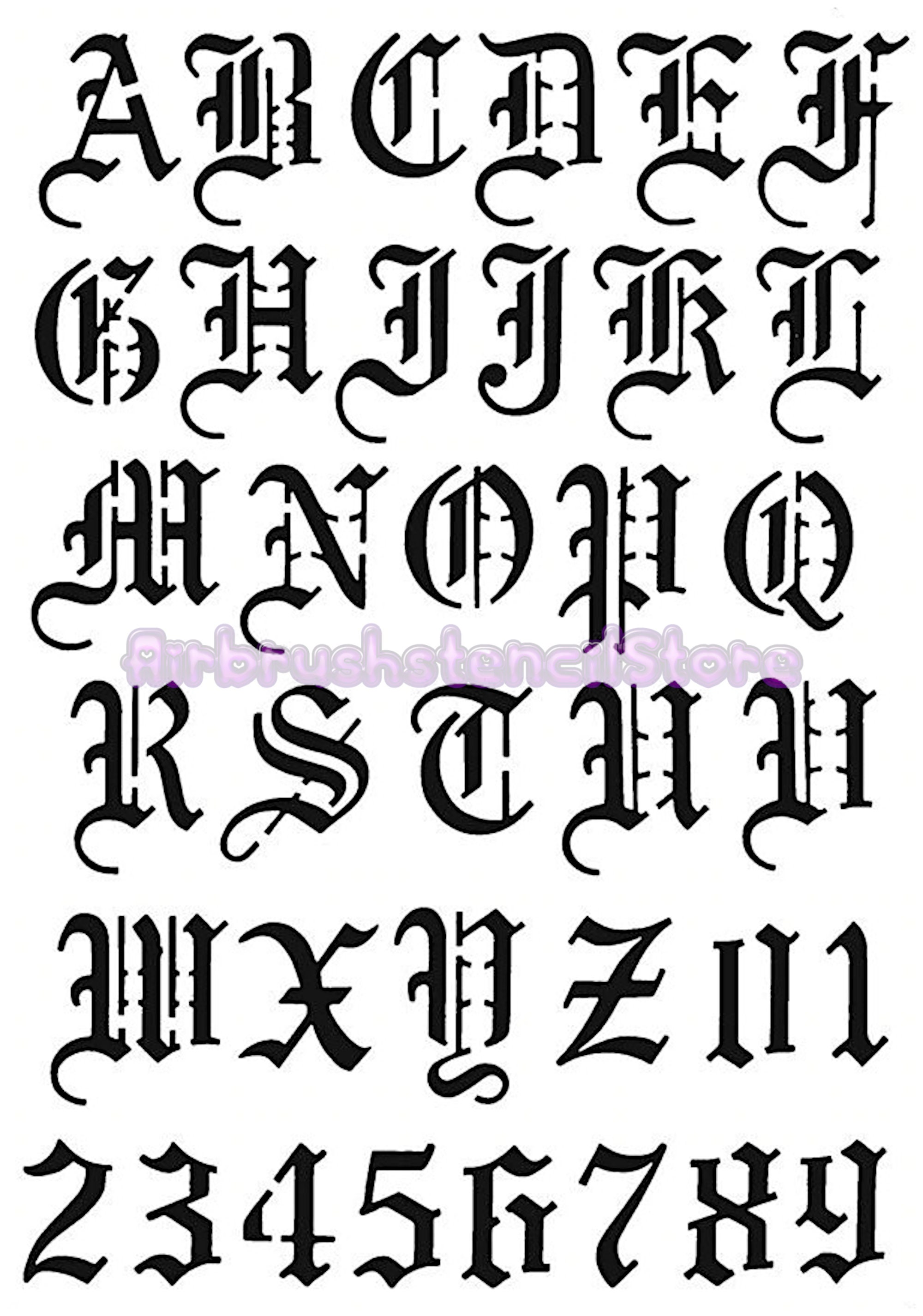 Alphabet Stencil Airbrush Art Stencil Available in 2 Sizes Mylar Ships ...