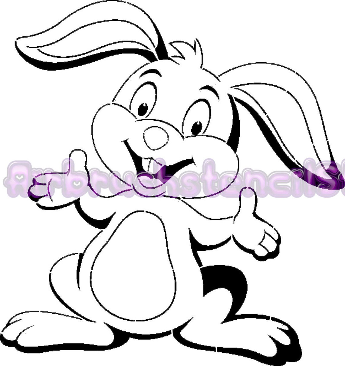 Cartoon Rabbit Stencil Airbrush Art Stencil Available in 2 Sizes Mylar ...