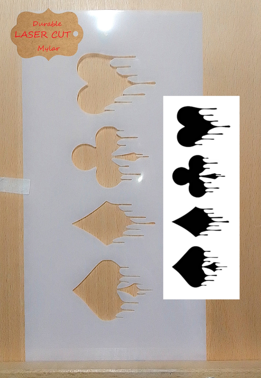 Dripping Cards Stencil Airbrush Art Stencil Artists Playing Card ...