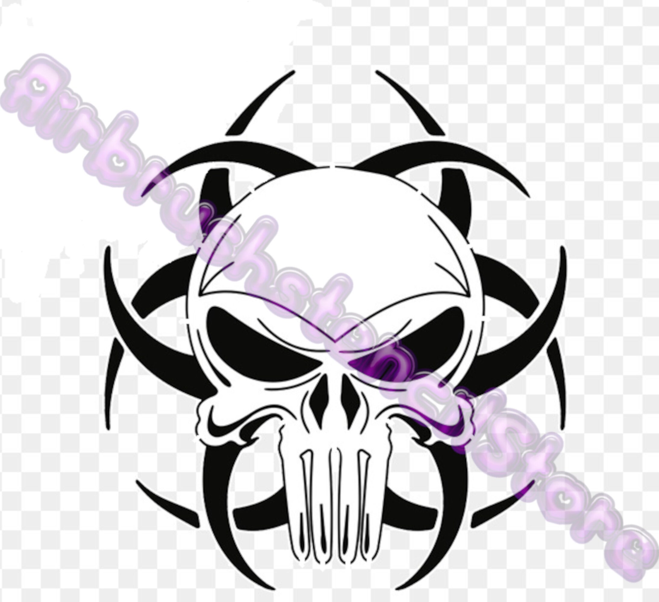 Biohazard Skull Stencil Airbrush Art Stencil Artists Skull Biohazard ...