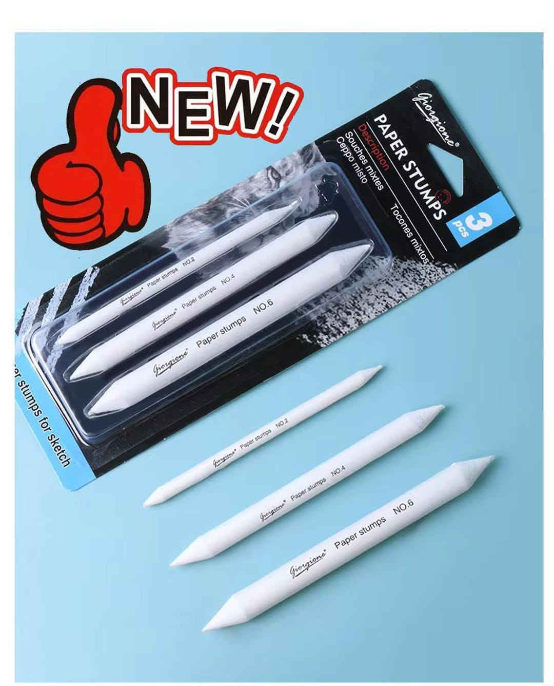 3PCS Double-headed Art Painting Sketch Paper Blending Stumps Art Sketch ...