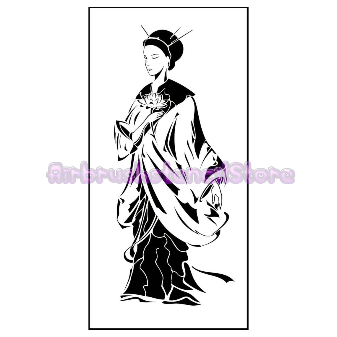 Geisha Stencil Airbrush Art Stencil Artists Geisha Japanese Template ...