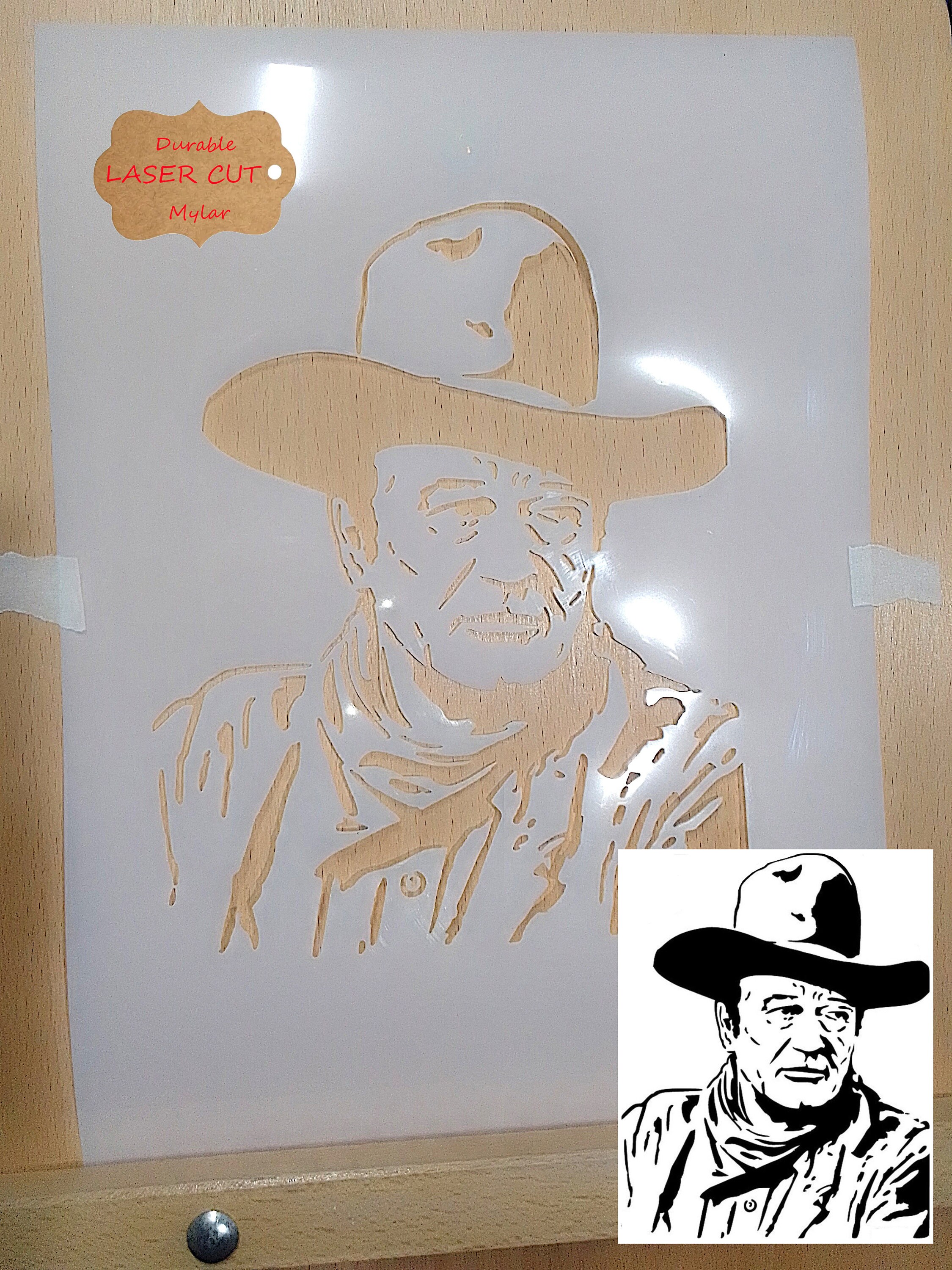 Cowboy Stencil Airbrush Art Stencil Available in 3 Sizes Mylar Ships ...