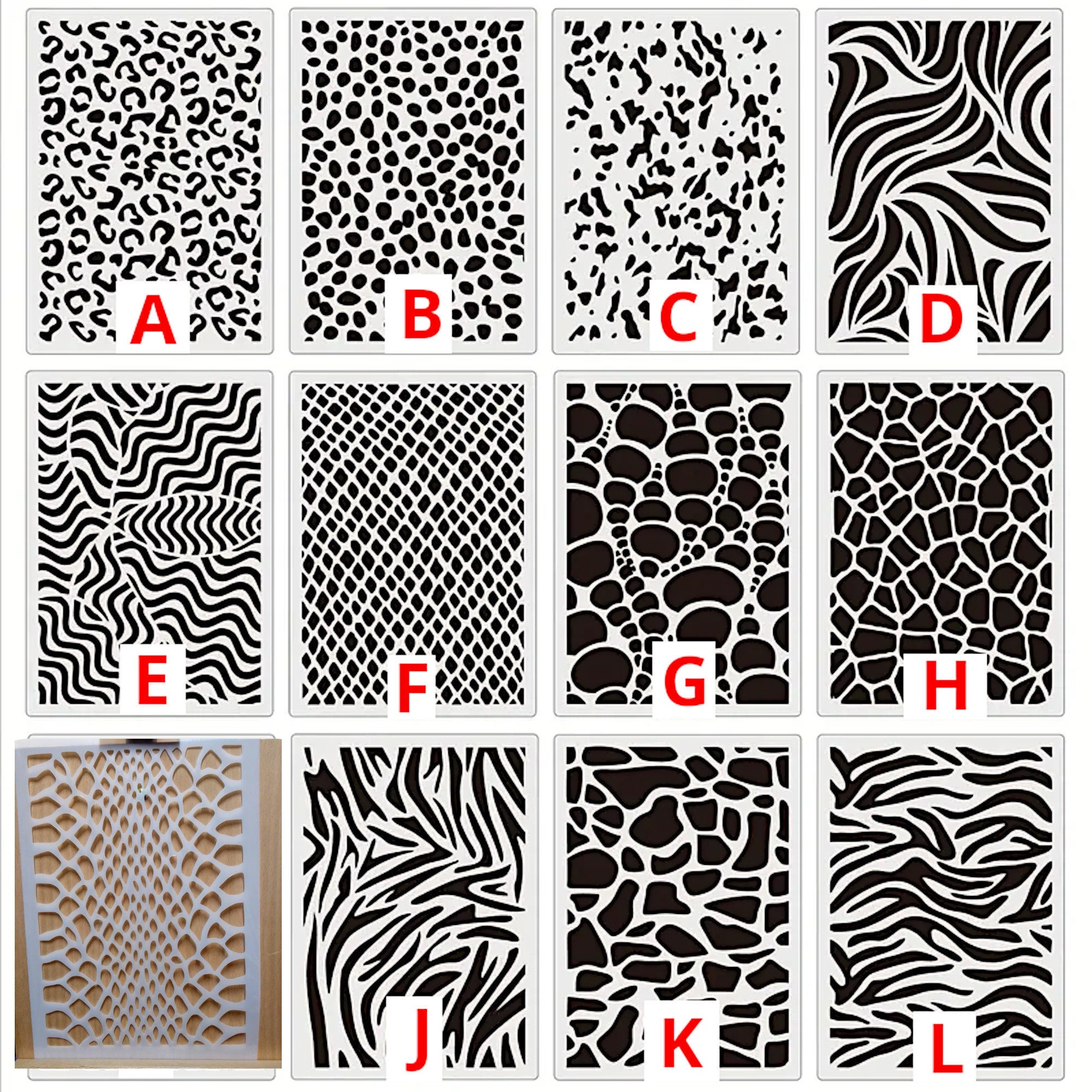 Cool Airbrush Textures Art Stencils Mylar Ships Worldwide. - Etsy