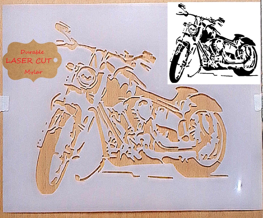Motorcycle Stencil Airbrush Stencil Artists Motorcycle Bike Template ...