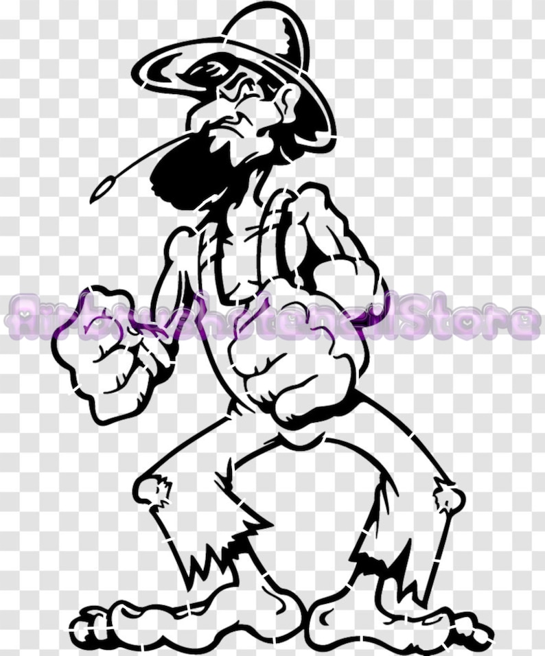Hillbilly stencil Airbrush art stencil available in 2 sizes | Etsy