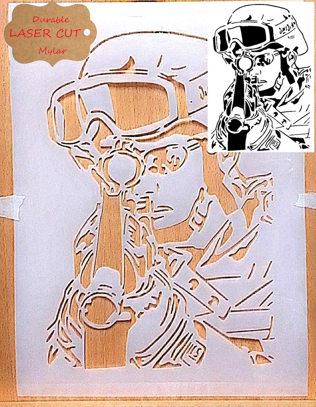 Soldier Stencil Airbrush Stencil Artists Military Soldier Template ...