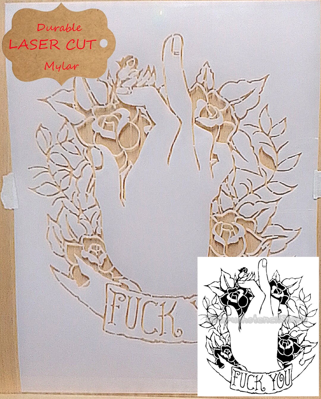 F You Stencil Airbrush Art Stencil Artists Rude Finger Template ...