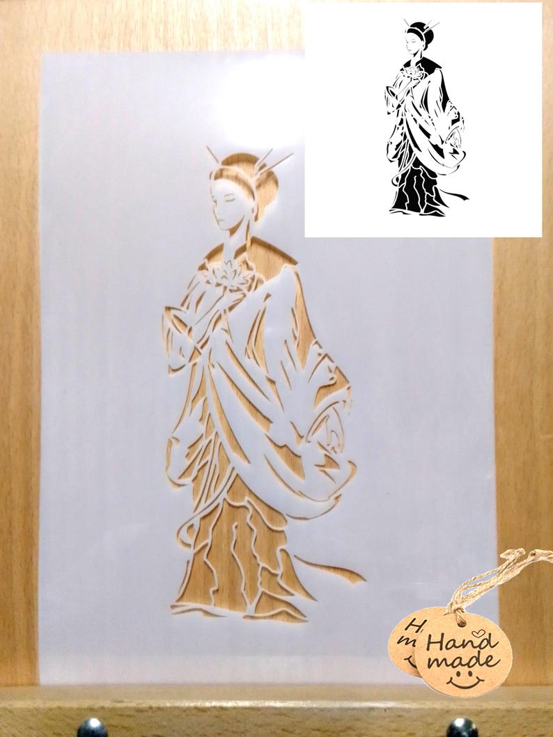 Geisha Stencil Airbrush Art Stencil Artists Geisha Japanese Template ...