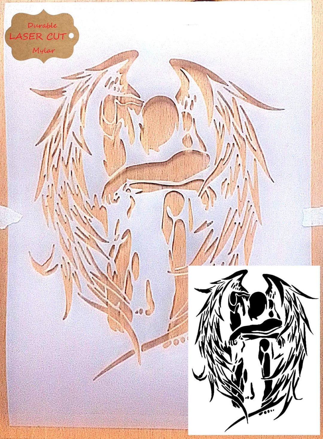 Angel Resting Stencil Airbrush Art Stencil Artists Angel Template ...