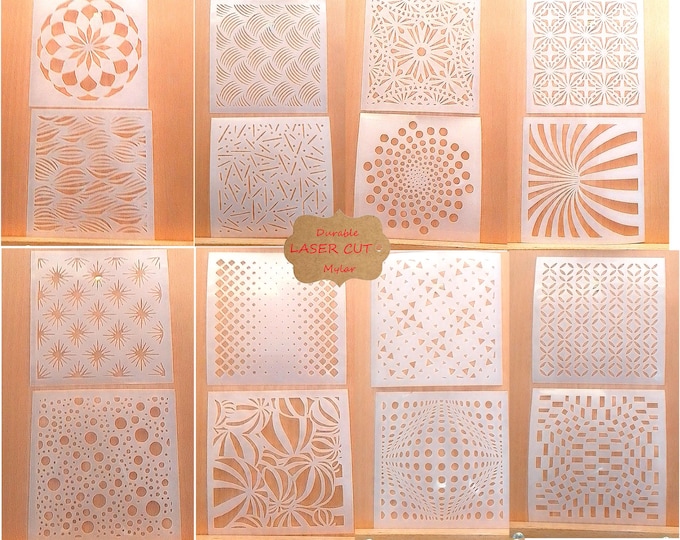 Abstract Art Stencils - Natures Textures Stencil Kit - Designed by ...