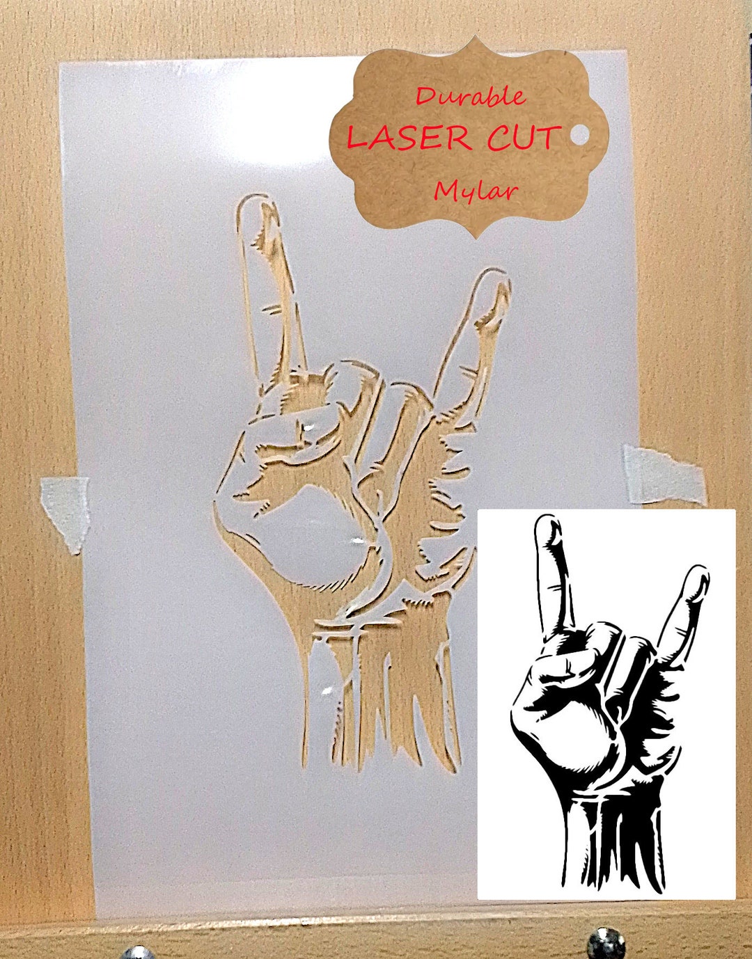 Hand Signal Stencil Airbrush Art Stencil Artists Hand Template ...