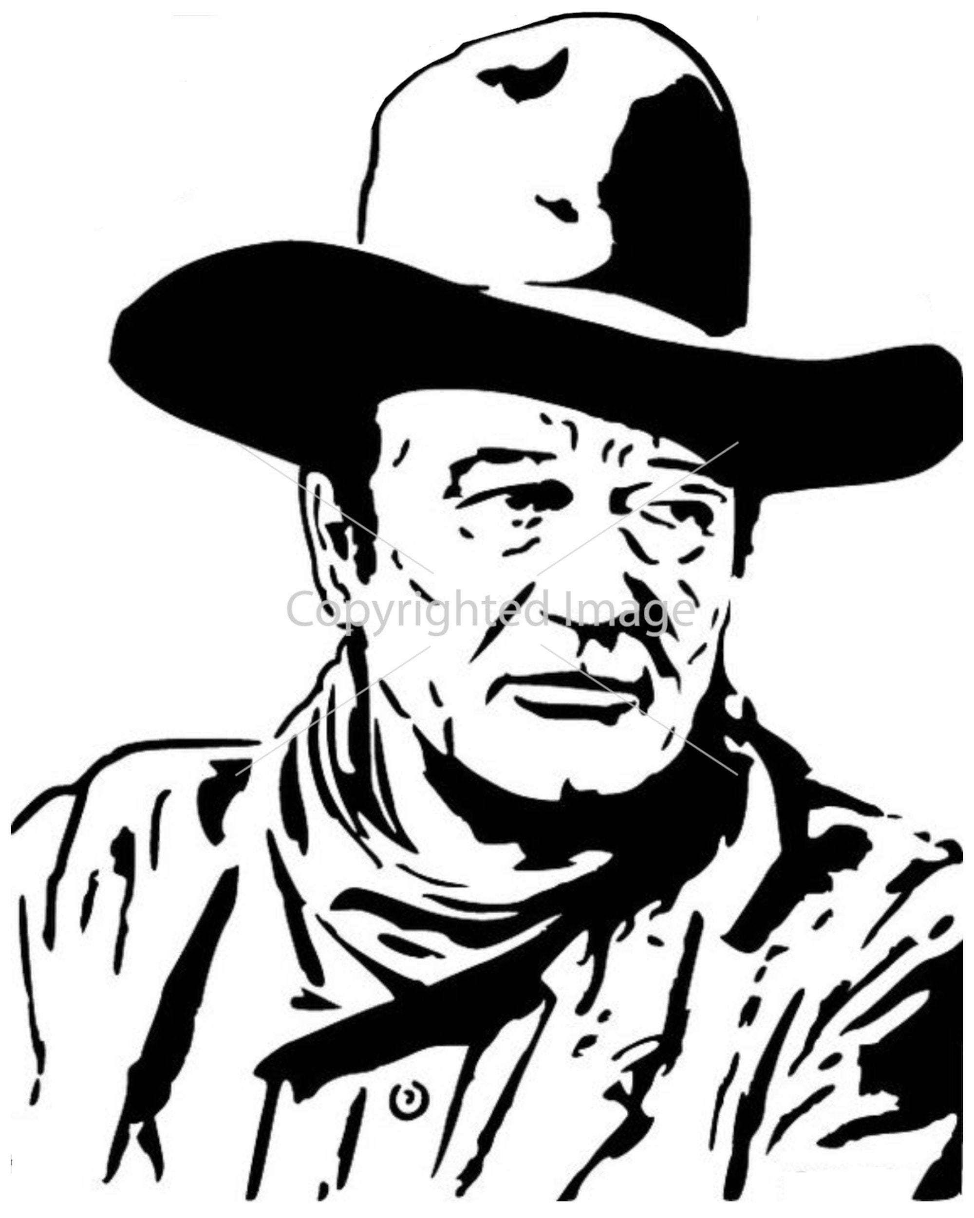 John Wayne Stencil Airbrush Art Stencil Available in 3 Sizes Mylar ...