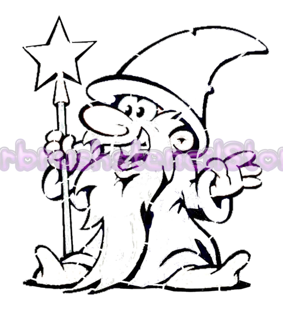 Wizard Airbrush Art Stencil Available In 2 Sizes Mylar Ships Etsy