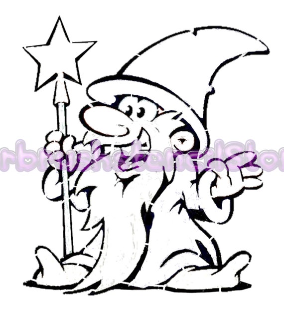Wizard Airbrush Art Stencil Available in 2 Sizes Mylar Ships - Etsy