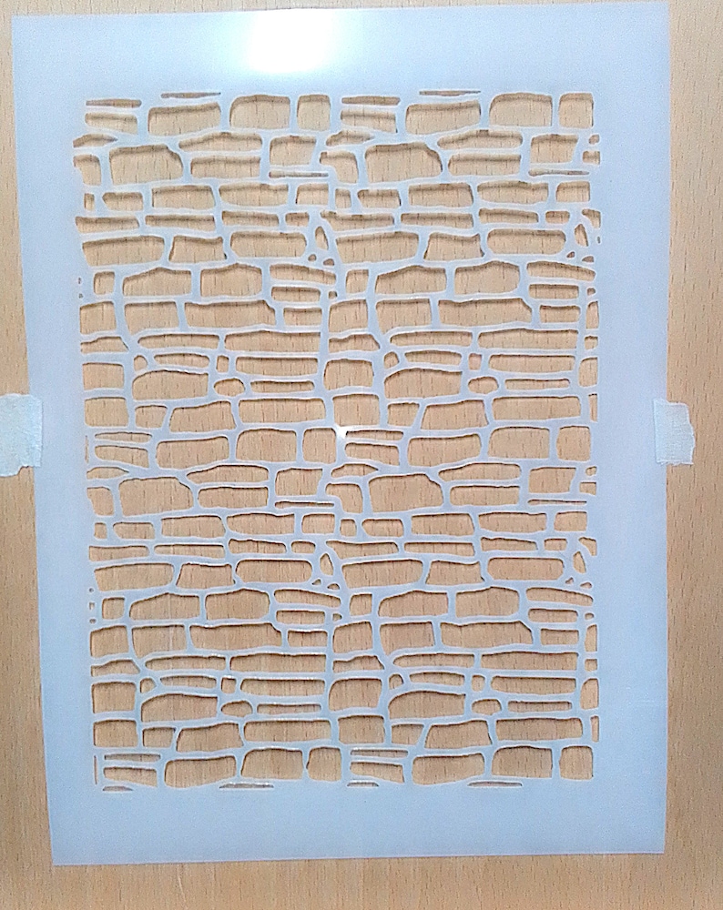Stone Wall Stencil Airbrush Art Stencil Artists Stone Wall Template ...