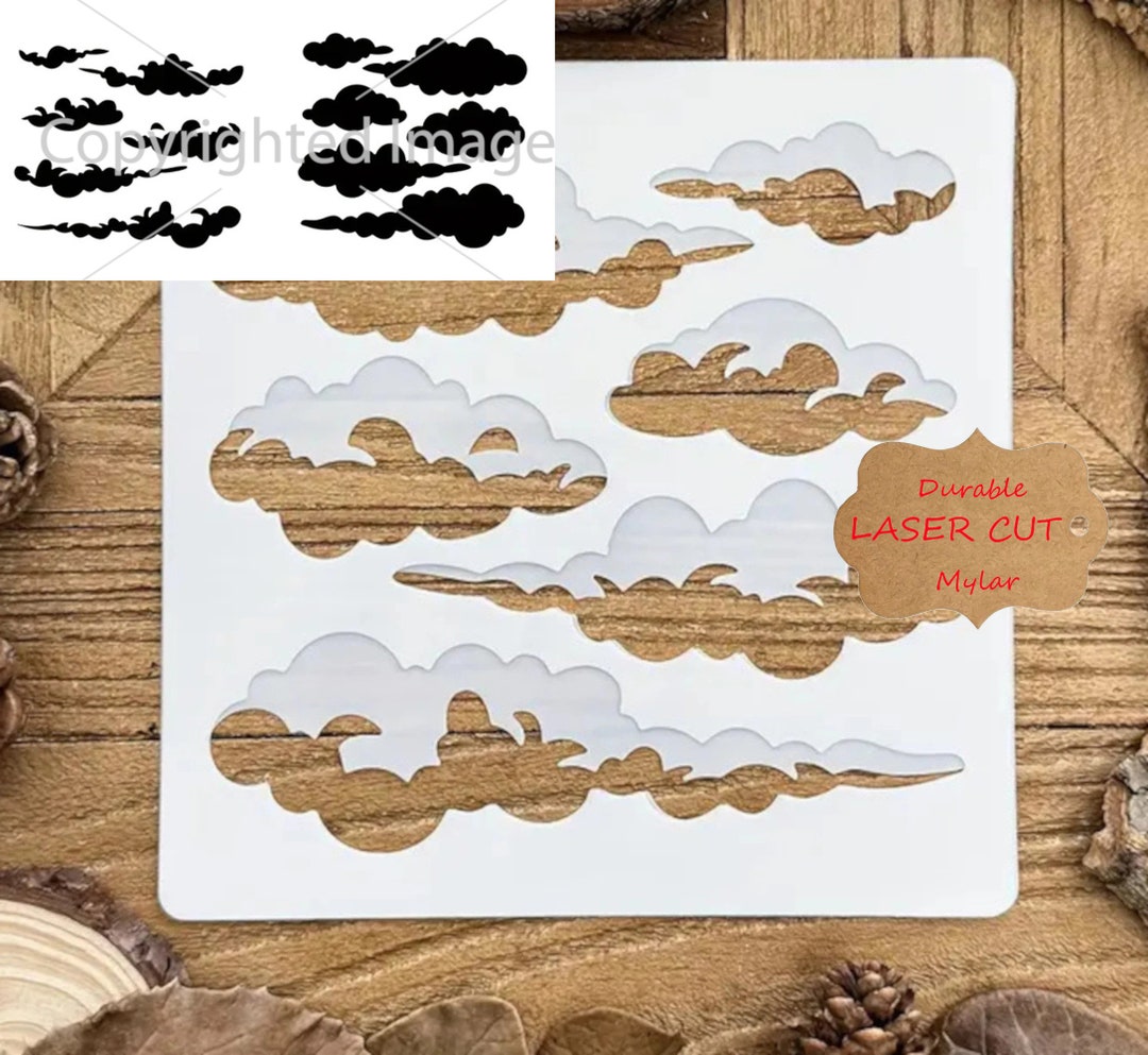 2 Layer Clouds Airbrush Art Stencil Set Mylar Ships Worldwide. - Etsy