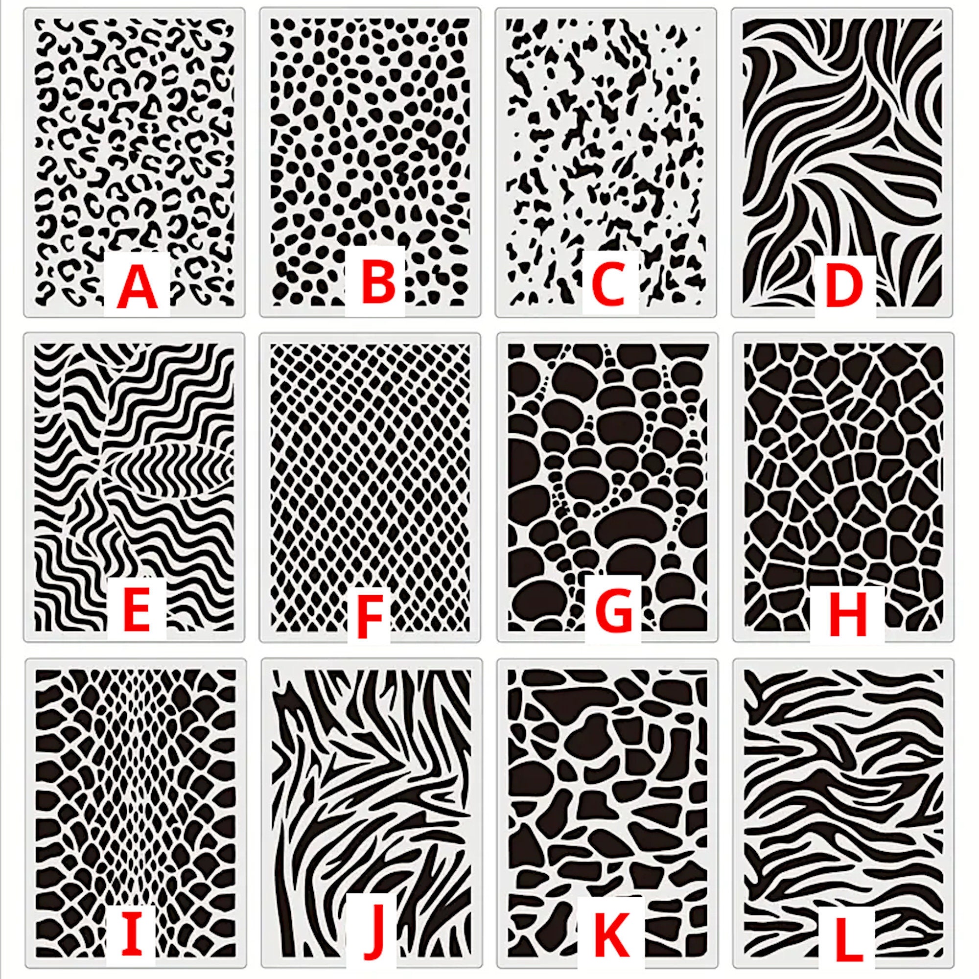 Cool Airbrush Textures Art Stencils Mylar Ships Worldwide. - Etsy