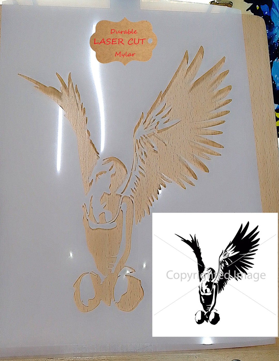 Angel Stencil Airbrush Art Stencil Artists Angel Template Available in ...