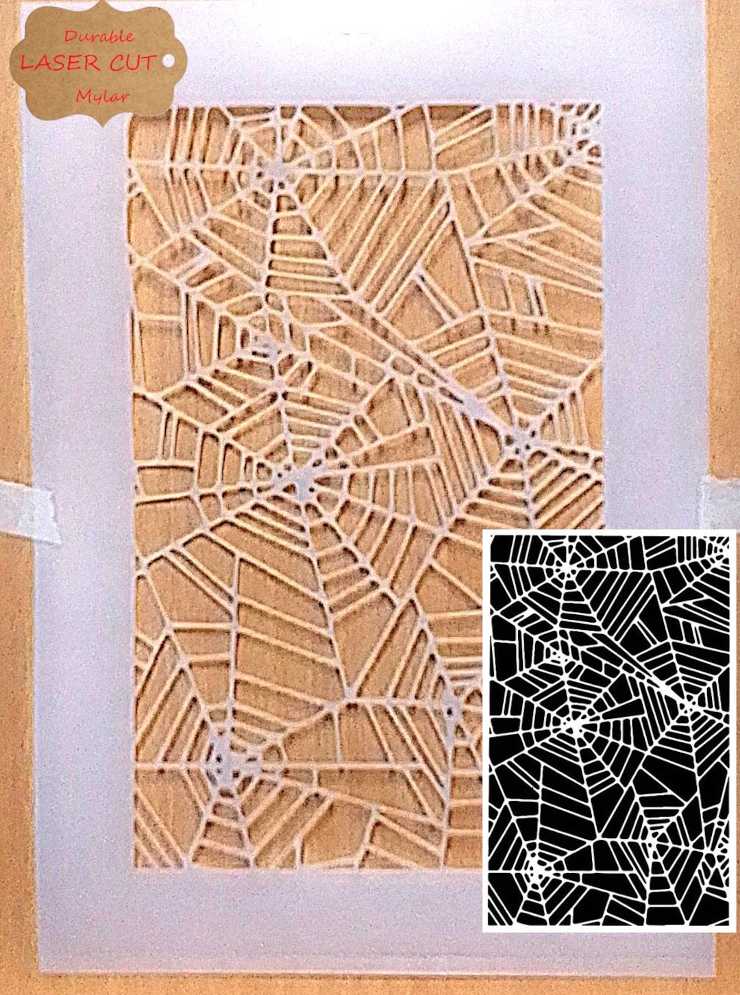 Cobweb Stencil Airbrush Stencil Artists Spider Web Template Mylar ...