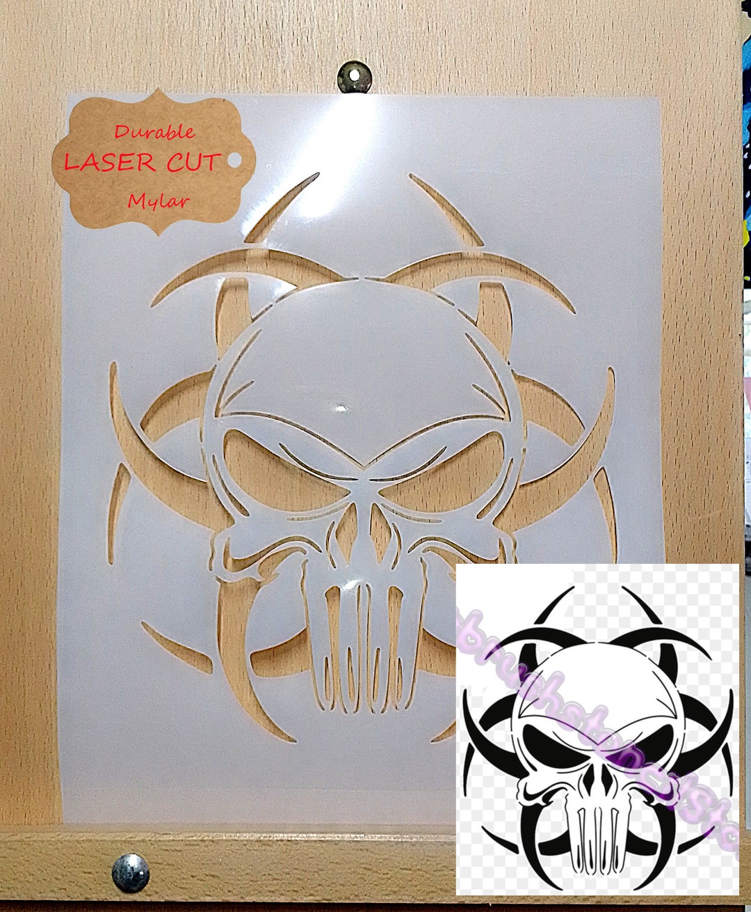 Biohazard Skull Stencil Airbrush Art Stencil Artists Skull Biohazard ...