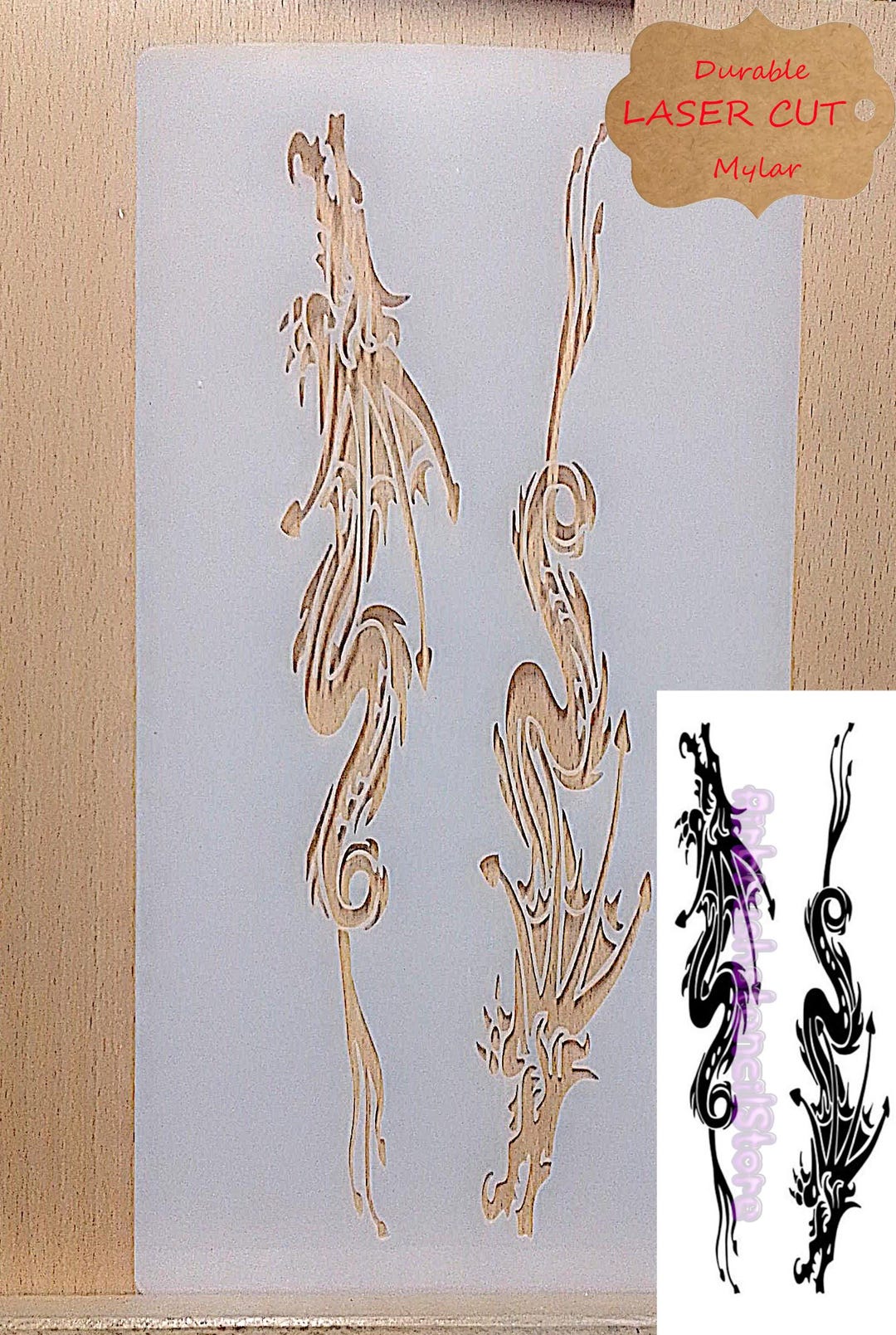 Dragon Airbrush Art Stencil Available in 6 Sizes Mylar Ships Worldwide ...
