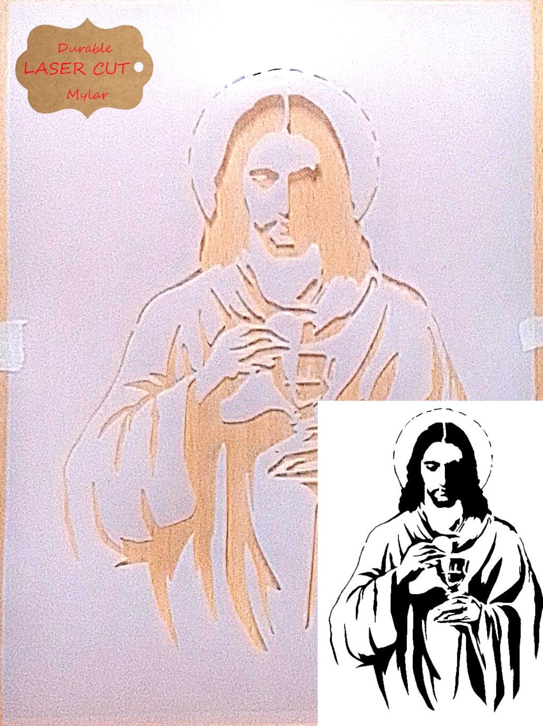 Jesus Stencil Airbrush Art Stencil Artists Jesus Template Available in ...