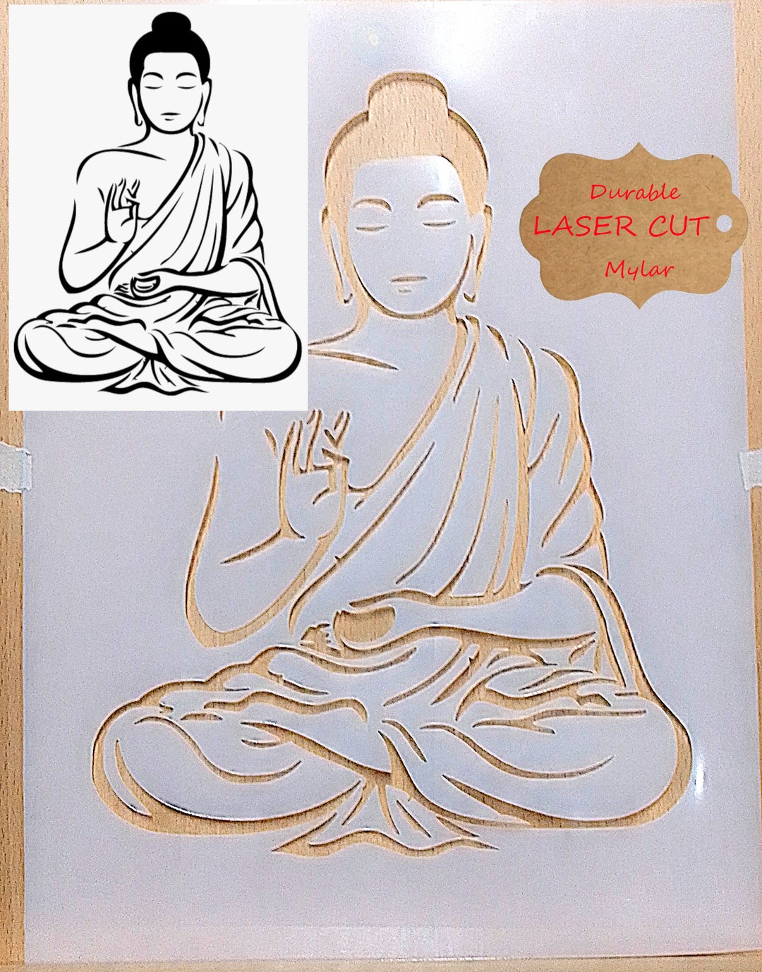 Buddha Stencil Airbrush Art Stencil Artists Buddha Template Available ...