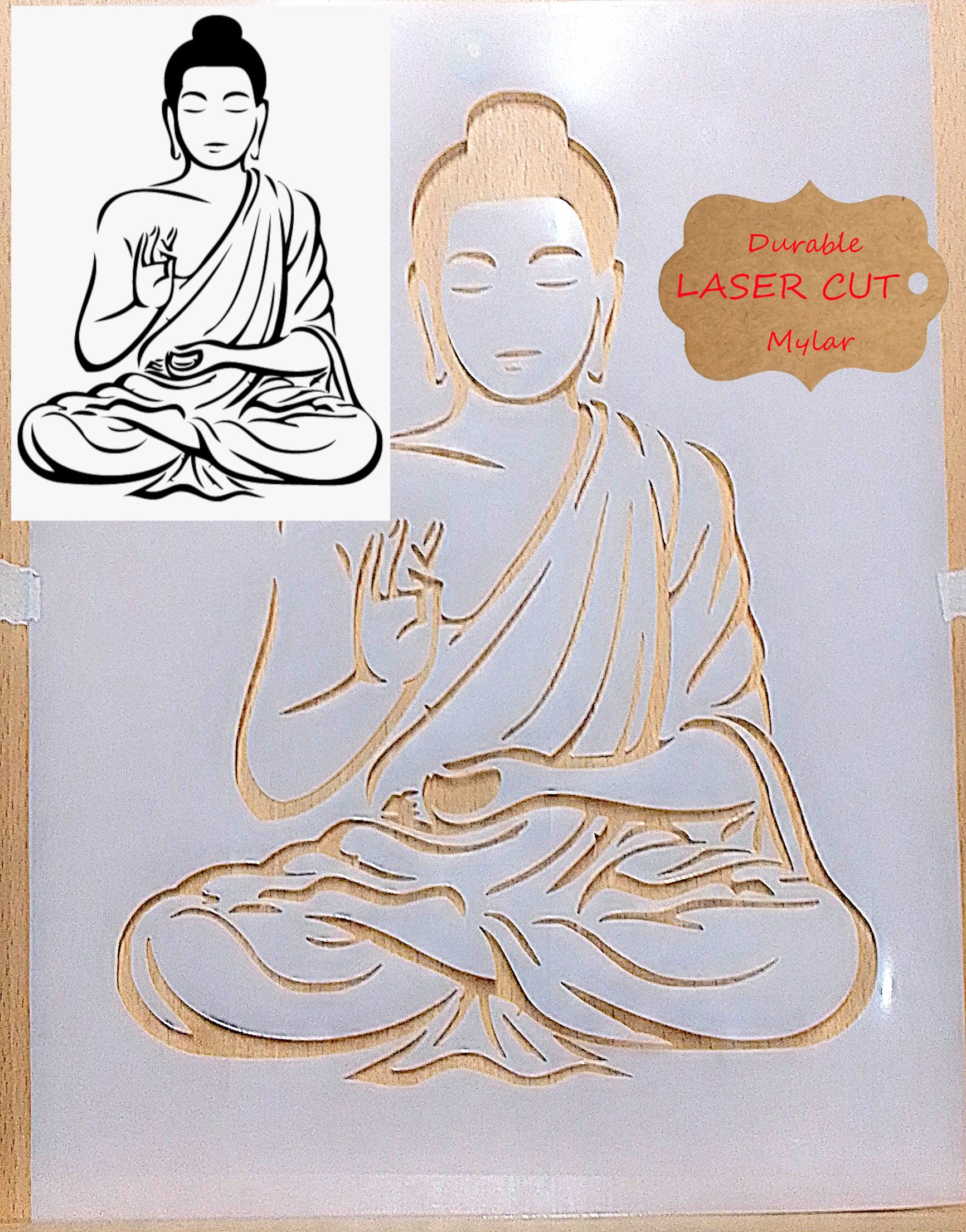 Buddha Stencil Airbrush Art Stencil Artists Buddha Template Available ...