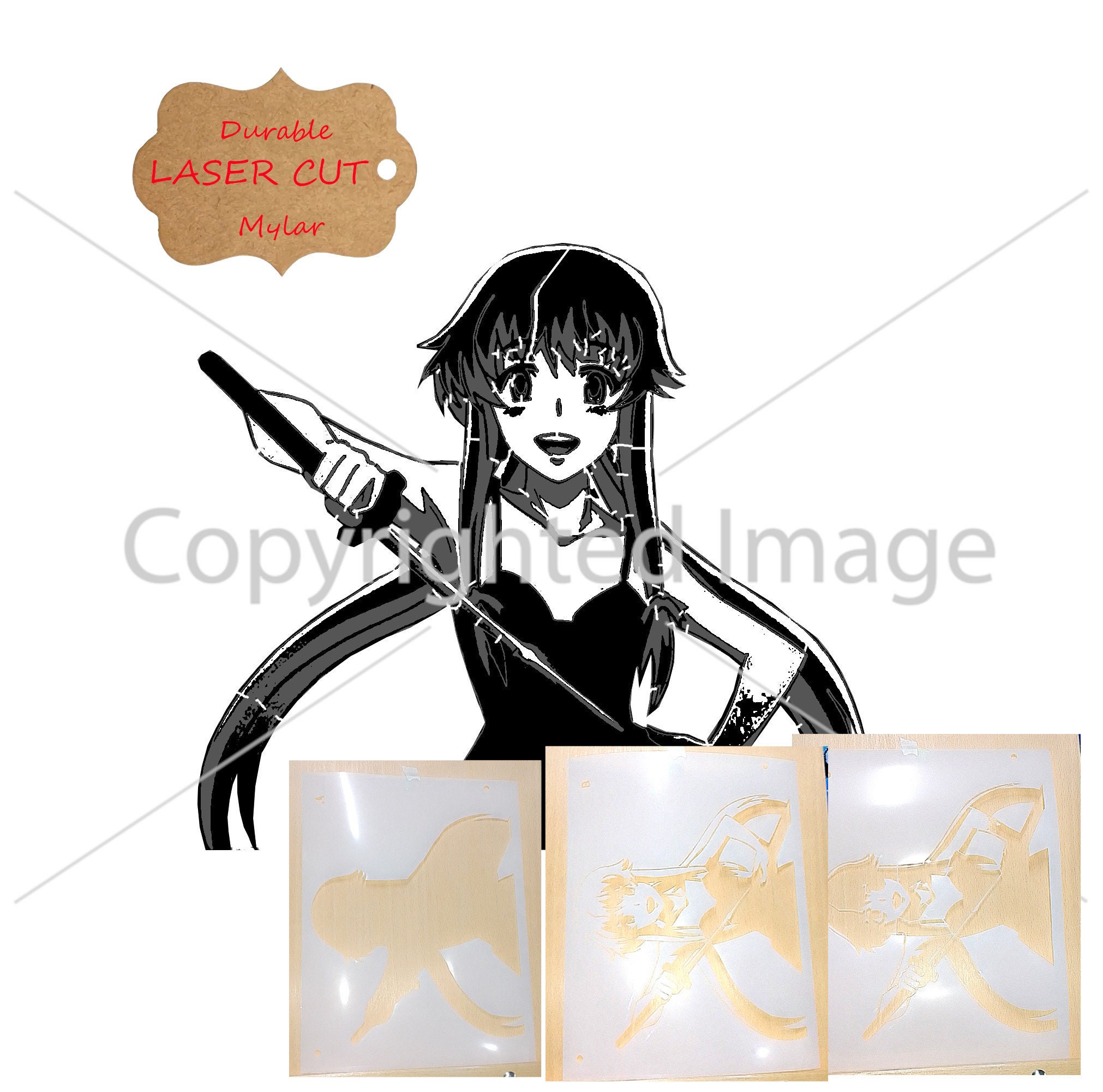 Anime Stencil 3 Layer Airbrush Art Stencil Artists Anime Template Set ...