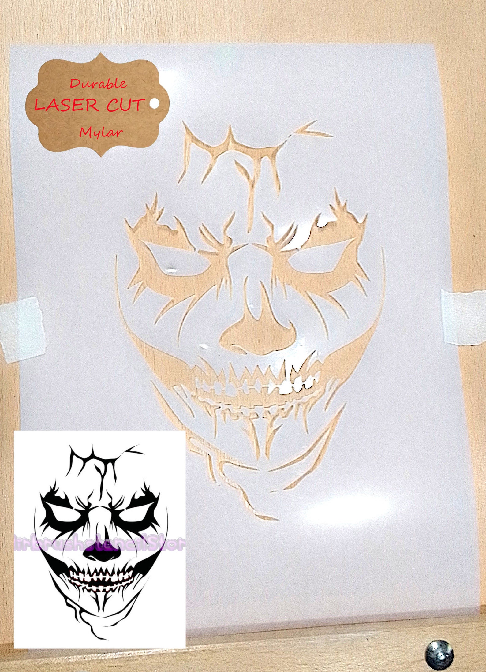 Clown Face Stencil (D) Airbrush Art Stencil Artists Face Template ...