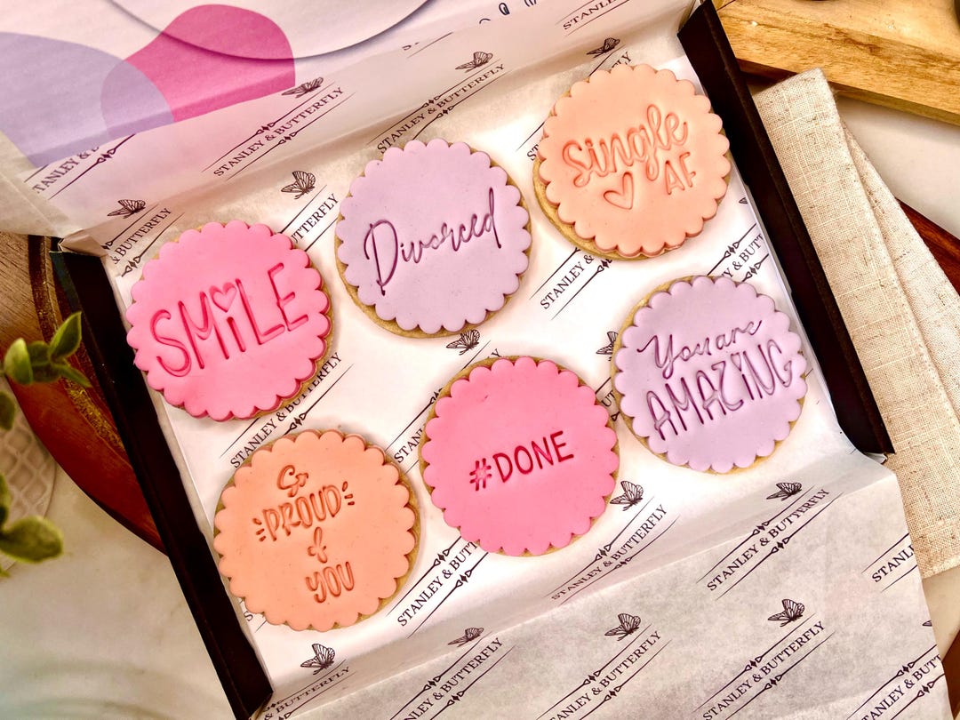Bespoke Personalised Divorce Biscuits in Gift Box | Cookies ...