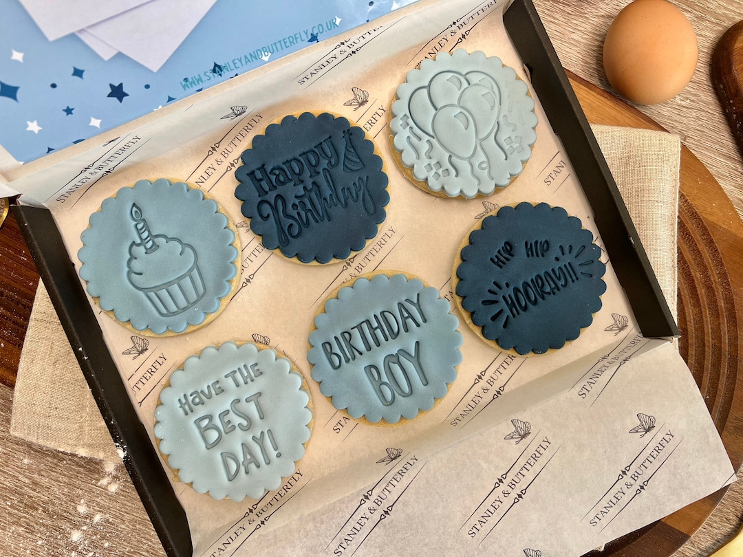 Letterbox Biscuits - Happy Birthday Navy | Gifts for Him | Gifts for ...