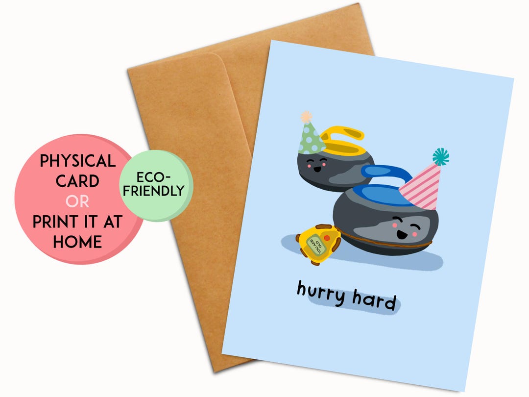 Curling Birthday Card | Curling Birthday Gift | Funny Card for Curler ...