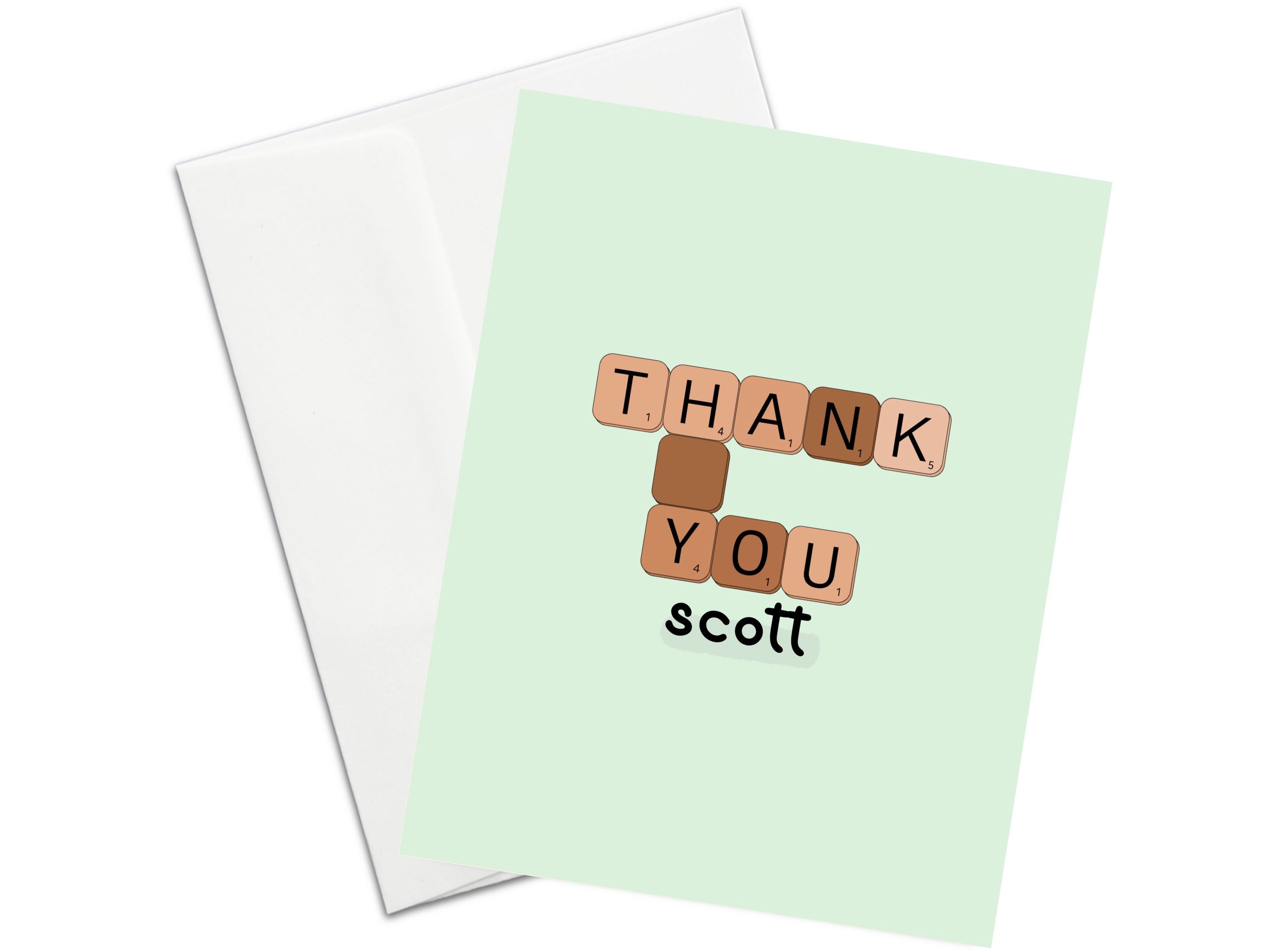 Custom Thank You Scrabble Card | Thank You Gift | Custom Thank You Card ...