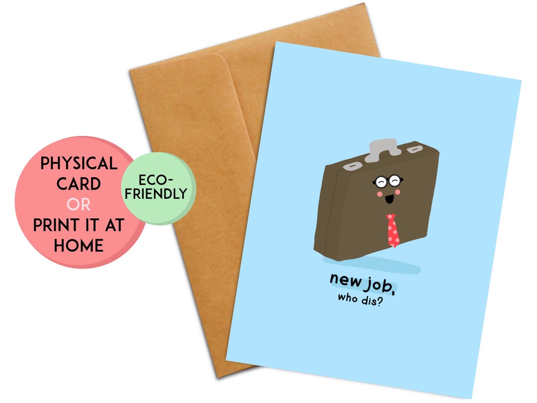 New Job Pun Card | Funny New Job Card | New Job Gift | Graduation Pun ...