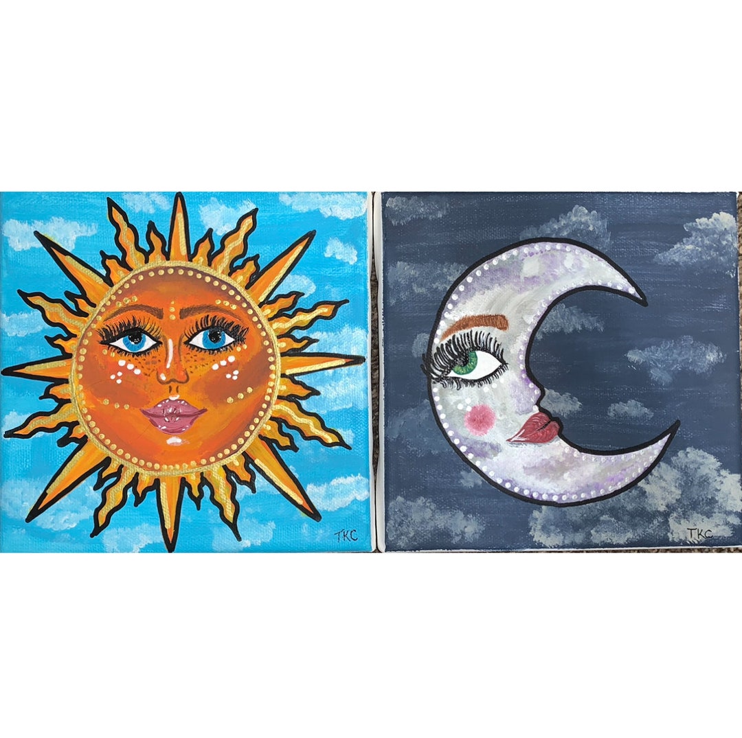 Sun and Moon Painting - Etsy