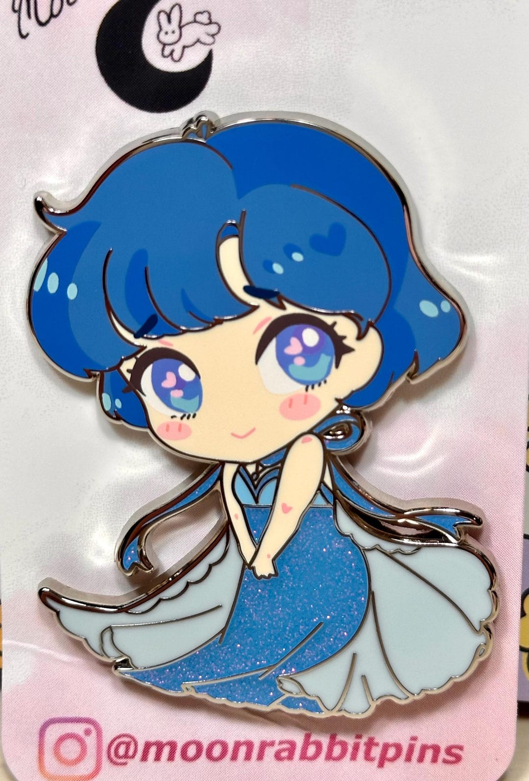 Moon Rabbit Chibi Princess Mercury Magical Girl Fantasy Pin - Etsy