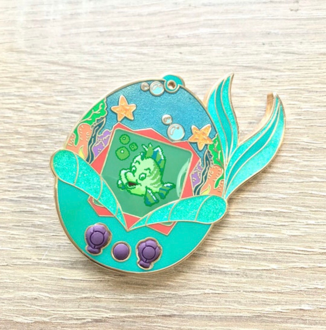 Flounder Fish Tamagotchi Fantasy Pin LE 50 - Etsy