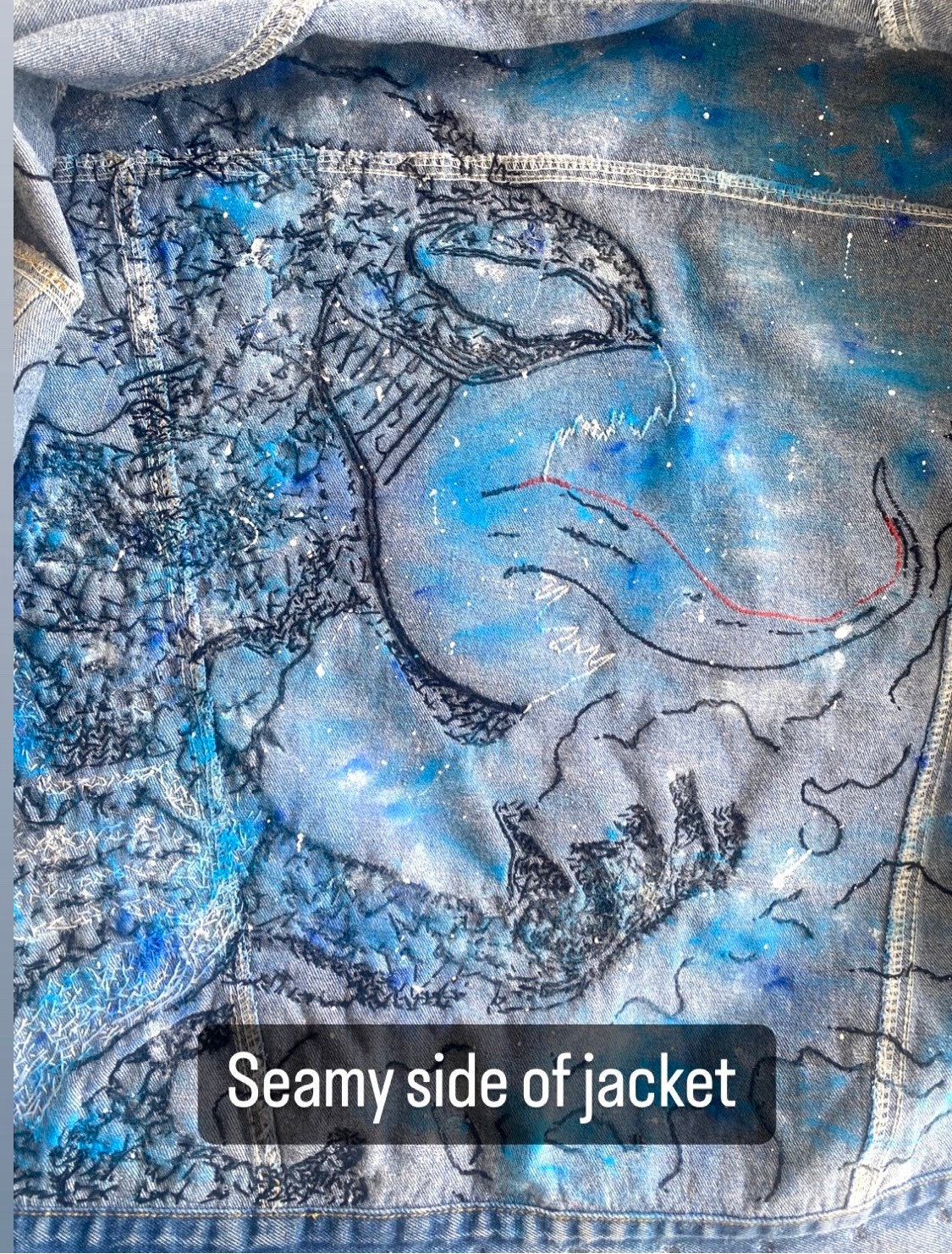 Custom Embroidered Jacket alien. Gothic Jacket. Custom Handpainted ...