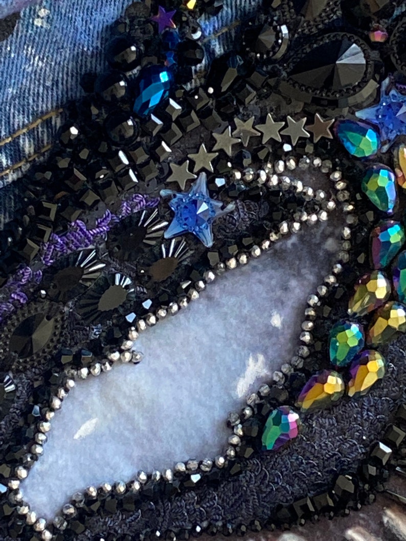 Custom Embroidered Jacket alien. Gothic Jacket. Custom Handpainted ...