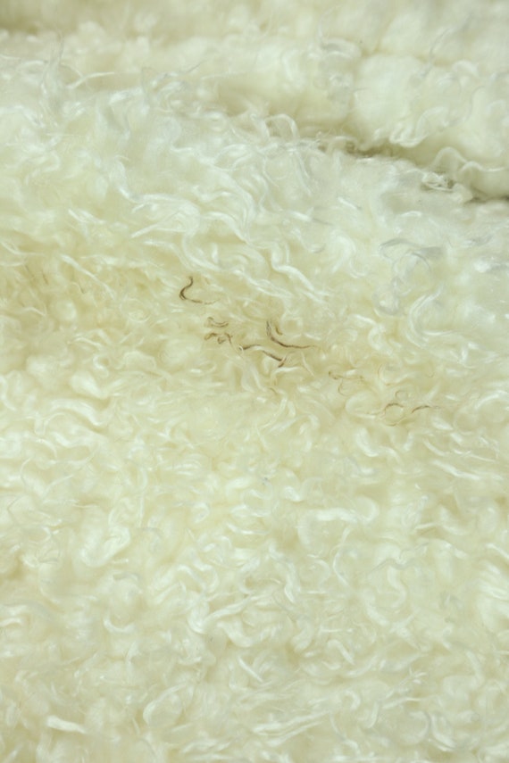 Stella White Fuzzy Goth Faux Fur 1980's Vintage Coat - Gem