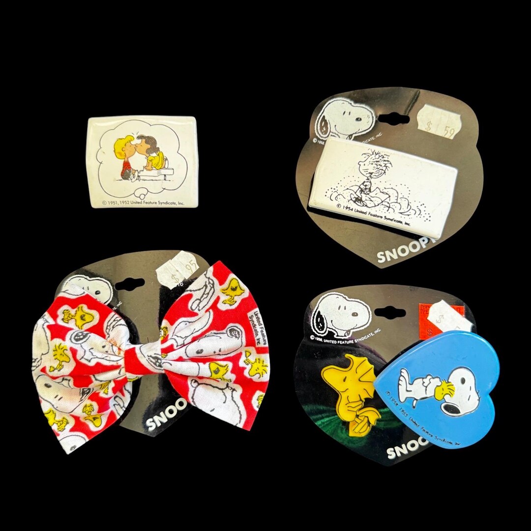 PICK ONE or MORE! Deadstock Assorted Vintage Snoopy Peanuts Hair Clips ...