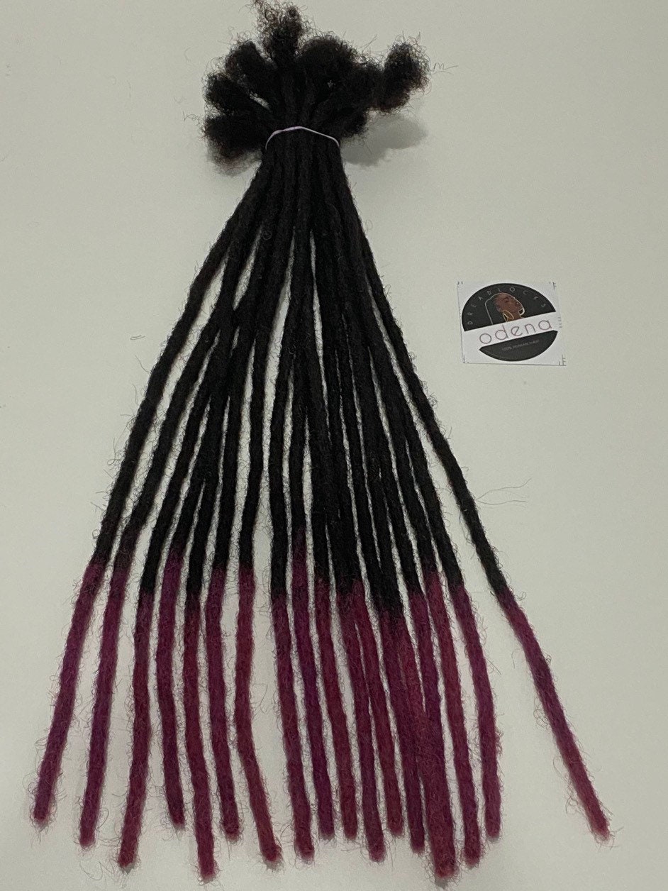 Ombré Colour 1b/burgundy Loc Extension Human Hair Permanent - Etsy