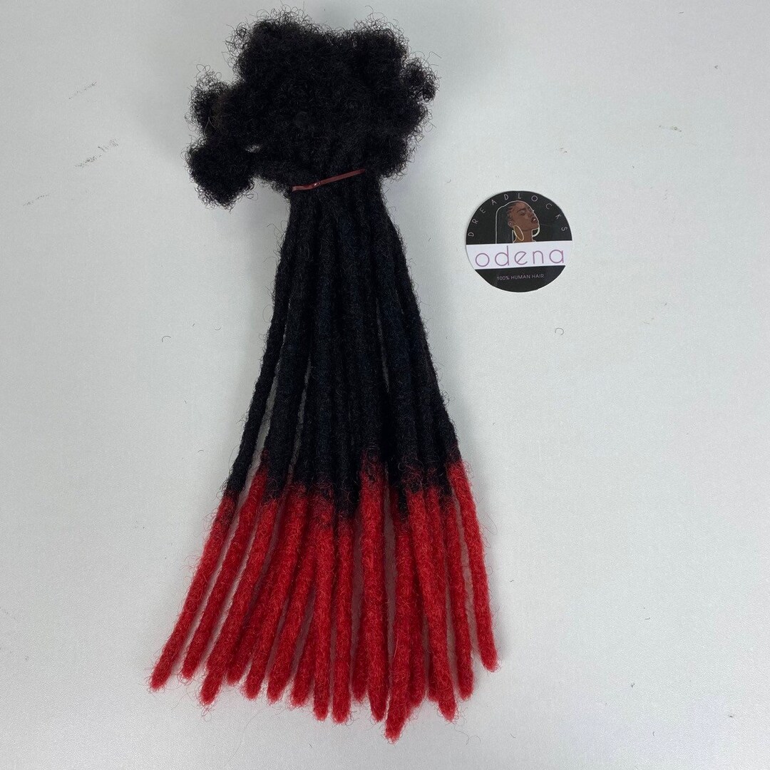 Colour 1b/red Human Hair Dreadlocks Extensions. Handmade Human Hair ...