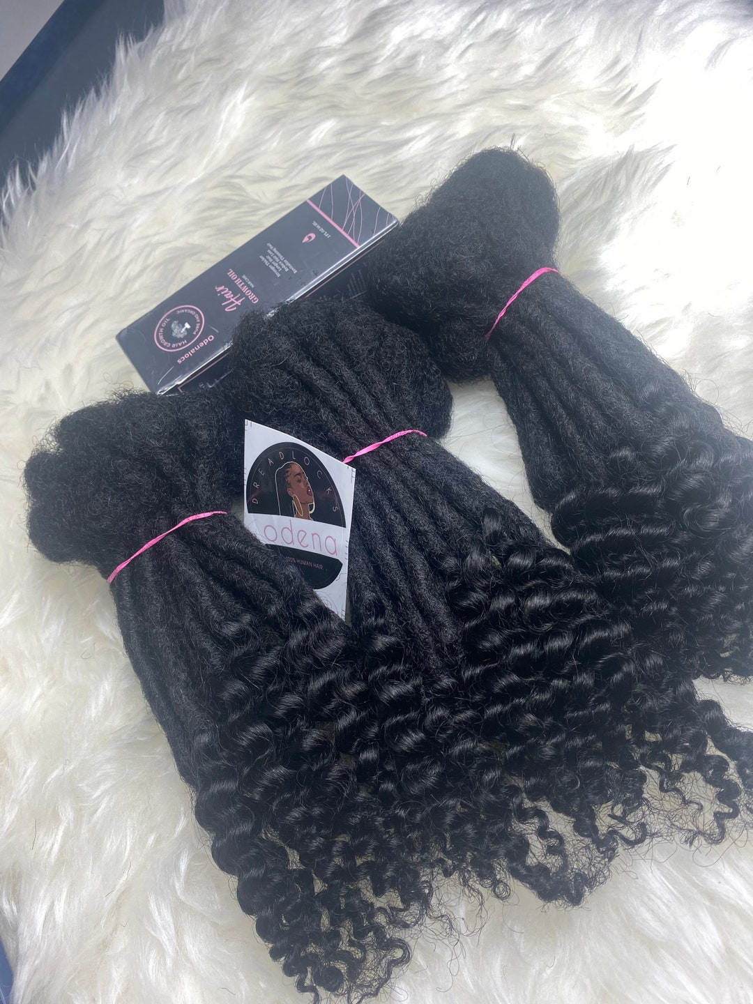 60 Locks With Curls Ends Handmade Human Hair Dreadlocks. 6inches 0.6cm ...