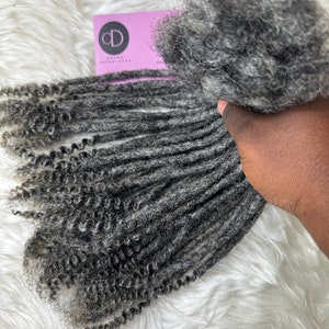 Salt and Pepper Human Hair Locks Extensions With Curly Ends - Etsy