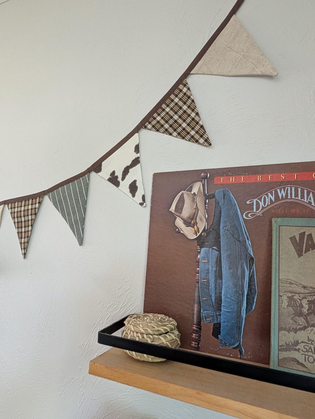 Cowboy Bunting Banner/ Handmade Western Nursery Decor/ Classic Pennant ...