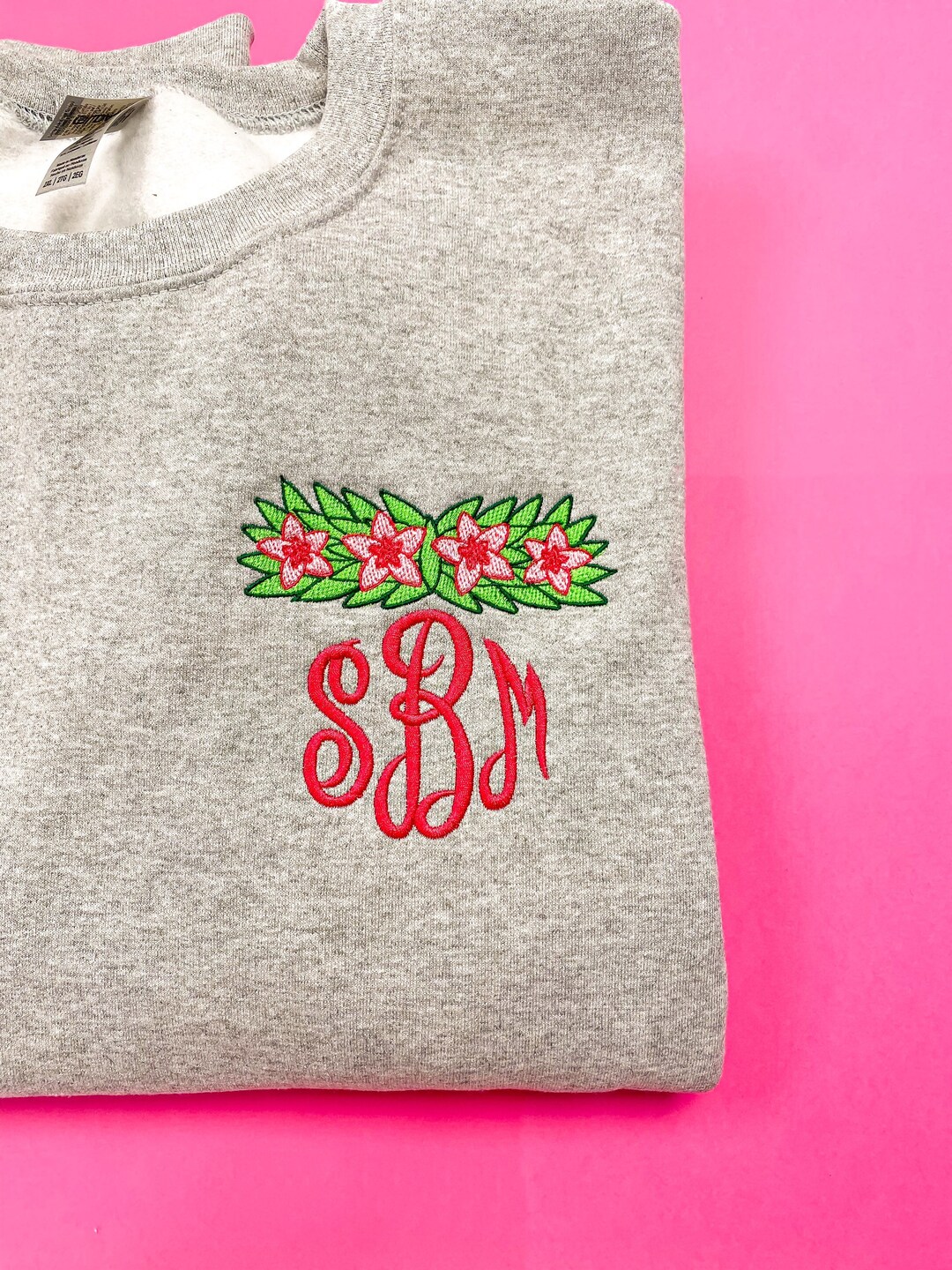 Moana Monogram Embroidered Sweatshirt - Etsy